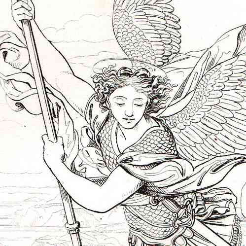 Antique Prints & Drawings | Saint Michael Overwhelming the Demon ...