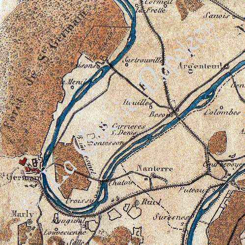 Antique Prints & Drawings | Map of France - Seine - Paris | Intaglio ...