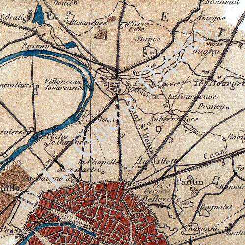 Antique Prints & Drawings | Map of France - Seine - Paris | Intaglio ...