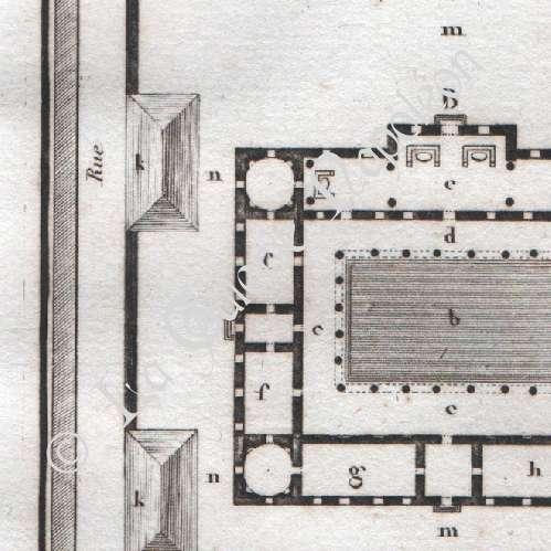 Gravures Anciennes & Dessins | Plan d'une Maison Grecque - Grèce ...