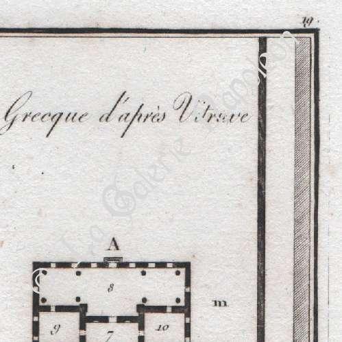 Gravures Anciennes & Dessins | Plan d'une Maison Grecque - Grèce ...