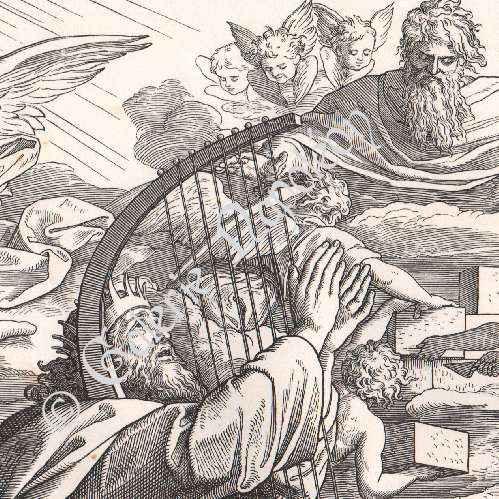 Antique Prints & Drawings | Bible - Old Testament - David in Prayer ...