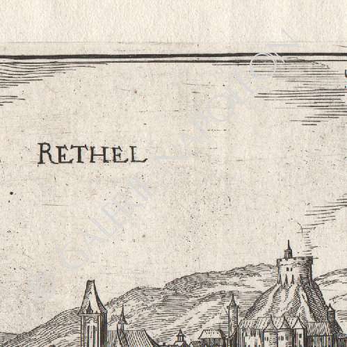 Antique Prints & Drawings | Antique City Map of Rethel in 1634 (France ...